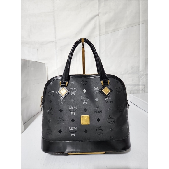 MCM | Bags | Mcm Vintage Visetos Alma Dome Bag Black | Poshmark